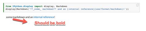 Ipython Display Markdown Not Rendering Correctly Issue 995