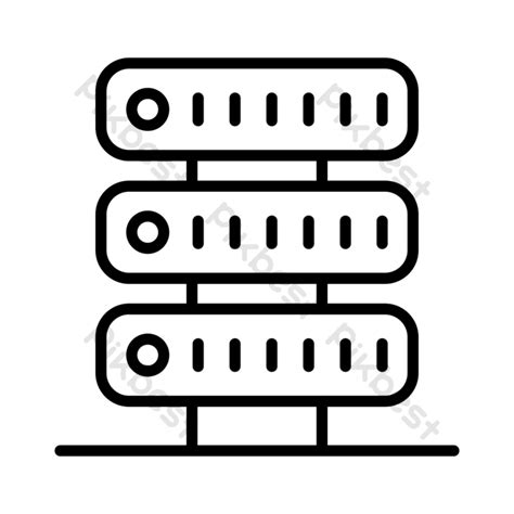 Server Icon Line Vector Png Images Ai Free Download Pikbest