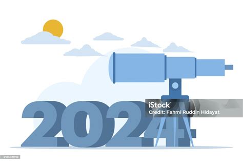 2024년 새해 전략적 실행 계획 정상에 도달하기 위한 비즈니스 목표 설정 2024년 미래 비즈니스 또는 경력 개발 비전 흰색 배경에 평평한 벡터 그림입니다 12월에 대한