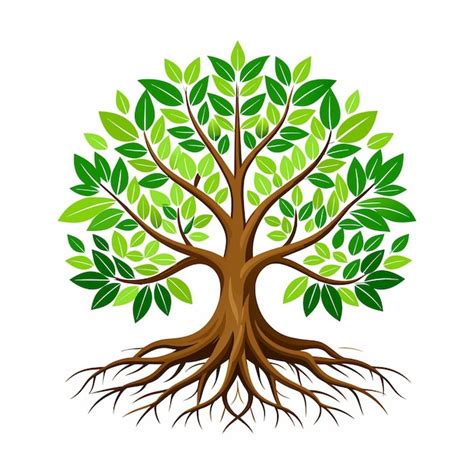 Premium Vector Tree With Roots Vector Illustration