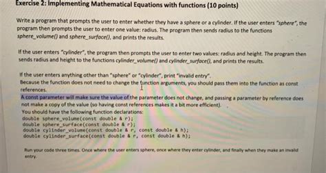 Solved Exercise 2 Implementing Mathematical Equations With