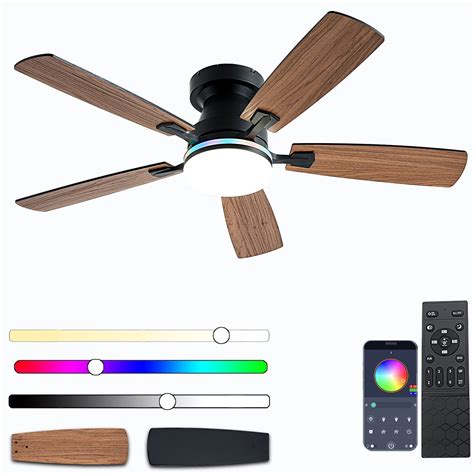 Ayaoty Ceiling Fans With Lights 48 Inch Low Profile Ceiling Fan With