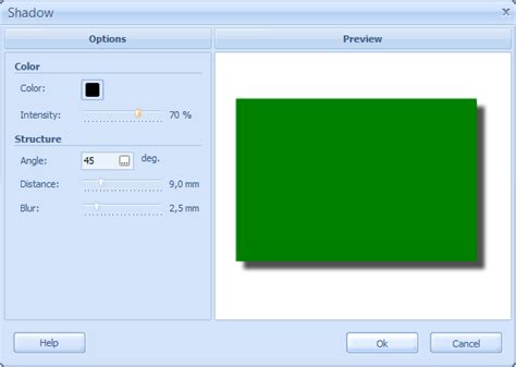Web Online Help Editing A Shadow Effect Properties