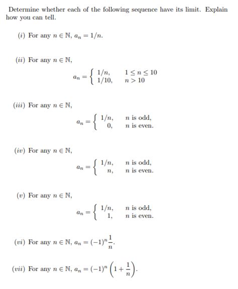 Solved Determine Whether Each Of The Following Sequence Have Chegg
