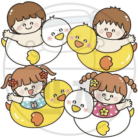 [컷도안] 오리튜브 남녀 만자디자인