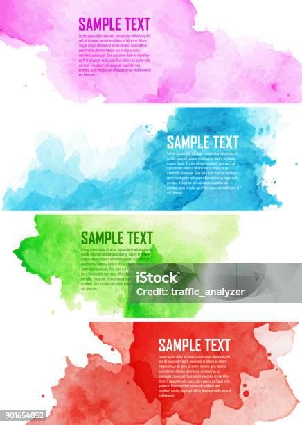 색상화 워터컬러 Splashes 수채화에 대한 스톡 벡터 아트 및 기타 이미지 수채화 수채화 물감 배경 주제 Istock