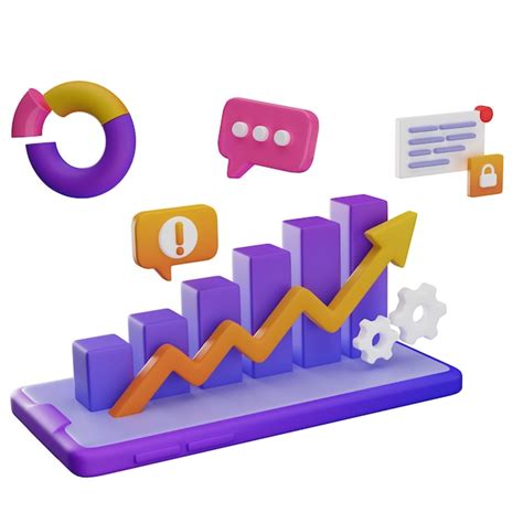 Premium Psd 3d Chart With Floating Elements
