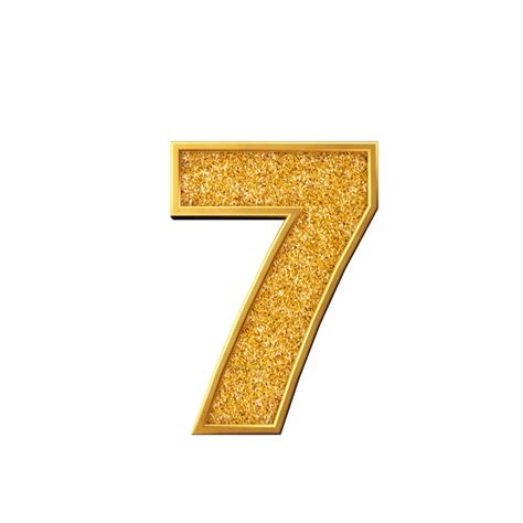 Premium Photo Gold Glitter Number 7 Shiny Sparkling Golden Number 3d