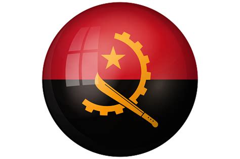 앙골라의 국기입니다 공식 색상의 앙골라 국가 상징 템플릿 아이콘입니다 추상 벡터 배경입니다 둥근 유리 라이트 볼 3d 큰 거품 구체 0명에 대한 스톡 벡터 아트 및 기타