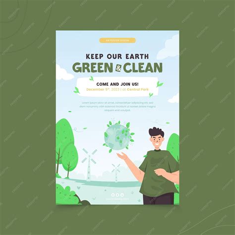 Premium Vector Go Green Save The Earth Campaign Illustration Poster