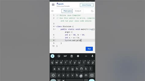 Division Program Of Integer In Java Shorts Computers Java Integers Division Javacoding