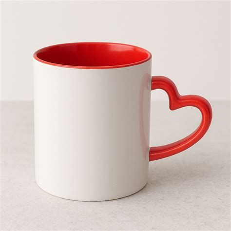 Caneca Alça De Coração Vermelha