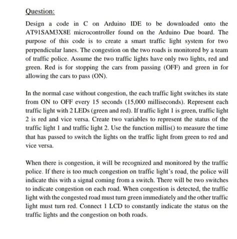 Solved Question Design A Code In C On Arduino Ide To Be