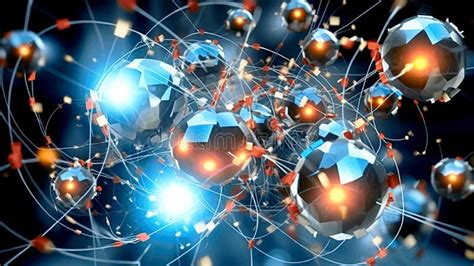 Abstract Representation Of Atoms And Molecules In Science Concept Stock