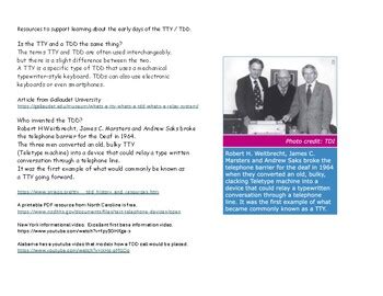 TDD TTY Graphic Organizer And Basic Information By KMM Kacey Morgan Media