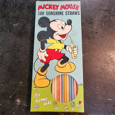 1950s Mickey Mouse 100 Sunshine Paper Straws Store The Funky