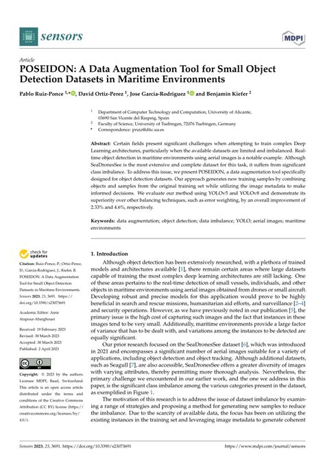 Pdf Poseidon A Data Augmentation Tool For Small Object Detection