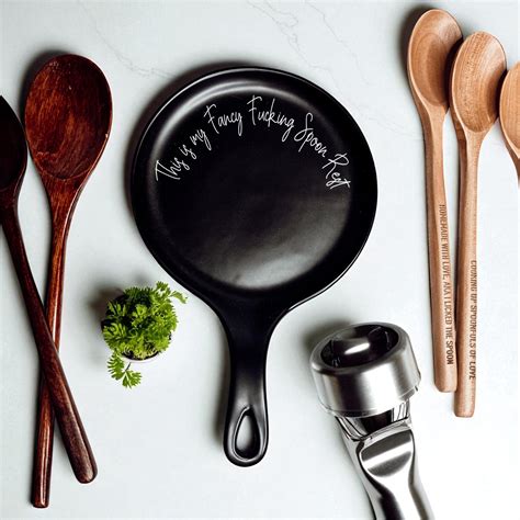 Handmade Spoon Rests With Quotes Lick The Spoon And Stirring The Pot