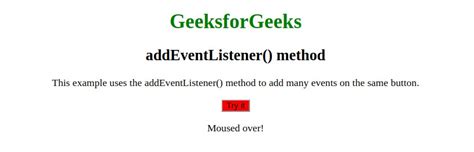 HTML DOM addEventListener 用法及代码示例 纯净天空