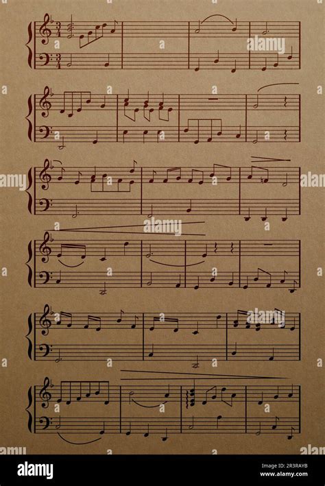 Sheet Music Different Musical Symbols Combined Into Composition Stock