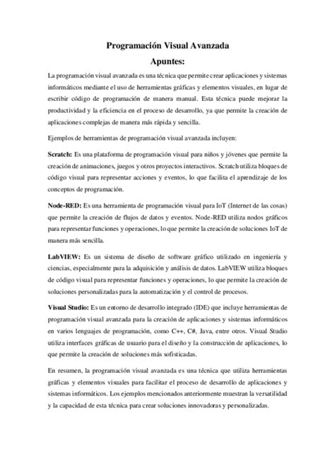 Apuntes De Programación Visual Avanzada