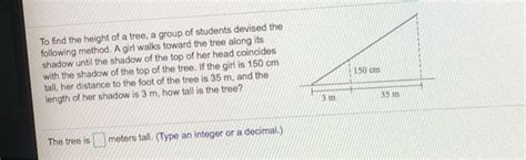 Solved To Find The Height Of A Tree A Group Of Students Chegg