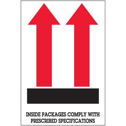 4 X 6 Inside Packages Comply Arrow Labels Hathaway Solutions Llc