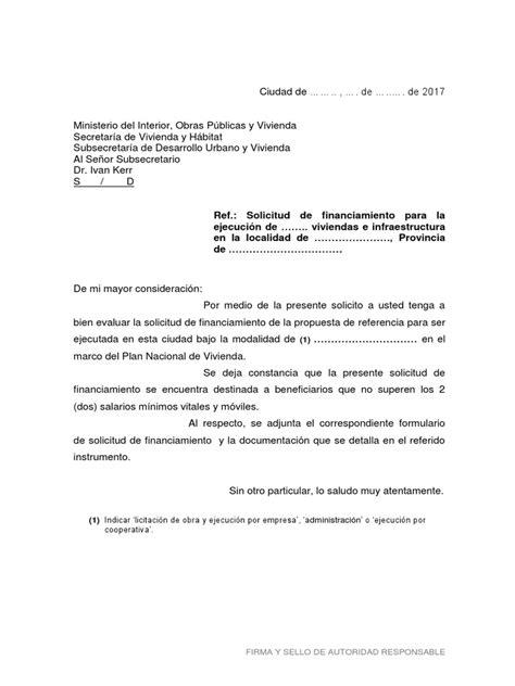 Modelo Nota De Solicitud Pdf