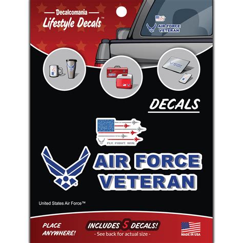 Us Air Force Veteran Car Decals Set Of 5 Usaf Window Stickers Logo