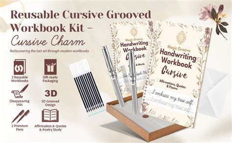 Uncle Ej® Grooved Cursive Handwriting Workbook Kit Large