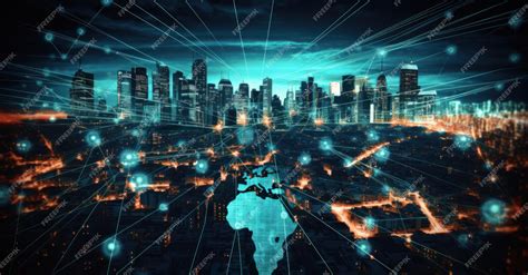 Premium Photo Visualization Of A Cyberattack On A Global Network Showing Realtime Data