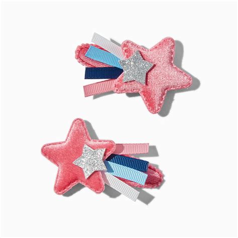 Claires Club Starry Fabric Snap Hair Clips 2 Pack Hamilton Place