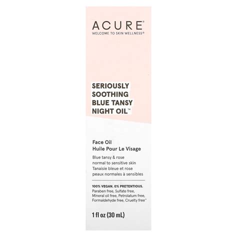Acure Seriously Soothing Blue Tansy Night Oil 1 Fl Oz 30 Ml