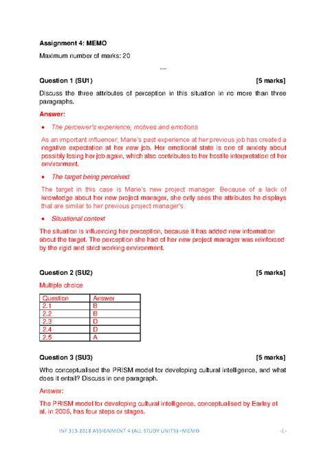 Assignment 4 Memo Inf 315 2018 Assignment 4 All Study Units Memo