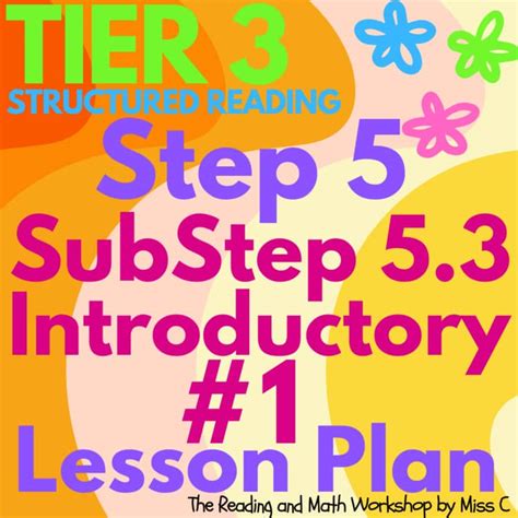 Substep 53 Reading System Lesson Plan Introductory 1 Tpt