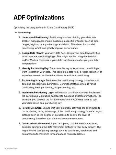 Adf Optimization Pdf