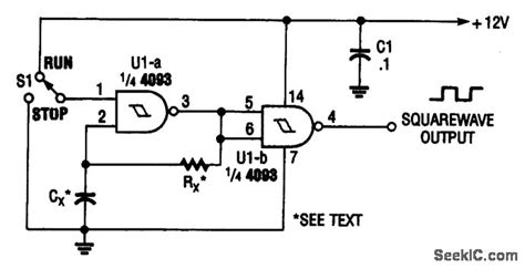 4093 CMOS ASTABLE OSCILLATOR Oscillator Circuit Signal Processing Circuit Diagram SeekIC Com