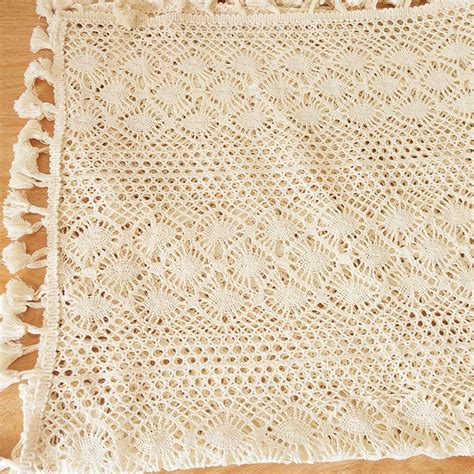 Badu Bg Пасторална реколта ръчно изработена плетена на една кука малка метла с пискюл бежова