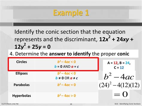 PPT Identifying Conic Sections PowerPoint Presentation Free Download ID