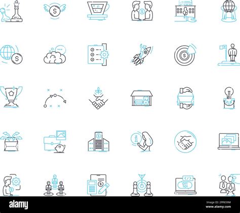 Integration Linear Icons Set Synergy Unification Blending