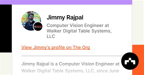 jimmy rajpal computer vision engineer at walker digital table systems