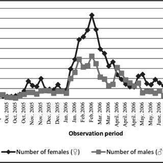 Sex Ratio Number Of Females Versus Males Of C Minuta In The CDC Tiko Download Scientific
