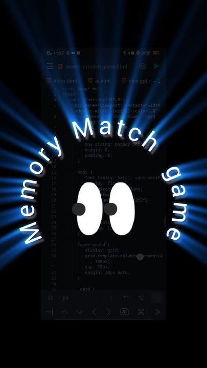 How To Create Memory Game Under 30 Secondshtml Css Js Youtube