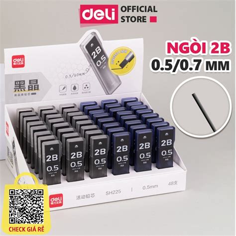 Ruột Bút Chì Kim 2bhb 05mm 07mm 09mm Deli Hộp Ngòi Chì Kim Lõi Chì