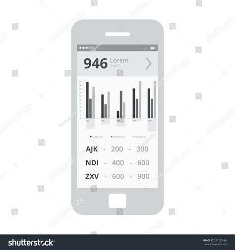 Mobile App Single Screen Ui Kit Stock Vector Royalty Free 351305165 Shutterstock