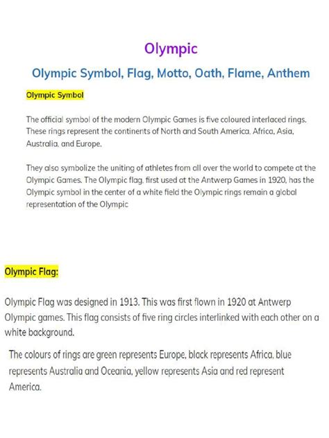 Xi Pe Notes Unit 2 Olympic Pdf