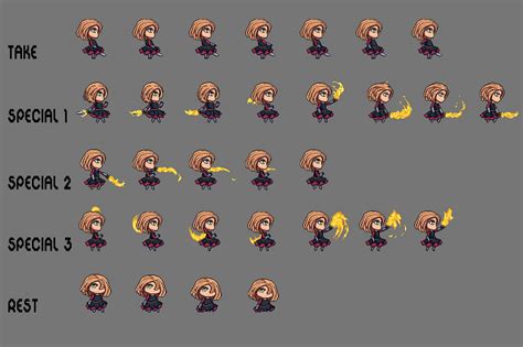 Fantasy Chibi Female Sprite Sheets Pixel Art By 2d Game Assets On Dribbble