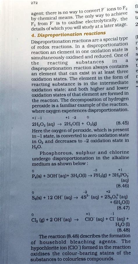 4 Disproportionation Reactionsdisproportionation Reactions Are A Special Type Iof Redox