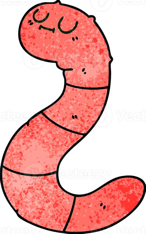 Mano Dibujado Peculiar Dibujos Animados Gusano 45073855 Png