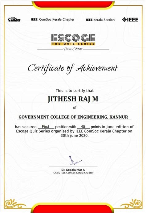 Jithesh Raj M On Linkedin Ieee Ieeekeralasection